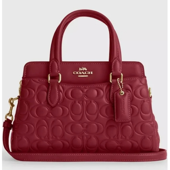 Coach | Bags | Coach Darcie Carryall With Signature Leather In Cherry ...